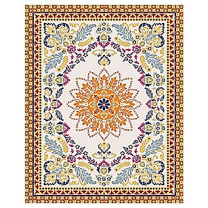 Matace ,8x10 Feet Rectangle, Area Rug, Soft, Durable, Stain Resistant, Distressed, Low Pile, Non-Shedding, Easy Clean, Printed, Living Room Rug,Bedroom Rug, Dining room rug