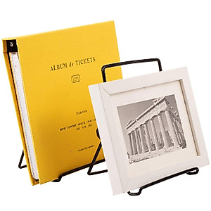 VOVIGGOL Adjustable Tablet Stand Holder, Non-Slip Foldable Holder Cradle Fit for 9-12.9" Tablets, iPad, Samsung and Kindle Fire, Display Stand Picture Frame Stand for Photos (Large Black)