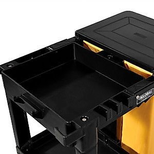 Global Industrial Janitor Cart with 25 Gallon Vinyl Bag, Black
