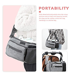 Baby Stroller Organizer with Non Slip Straps - Stroller Organizer Bag with Big Capacity, Waterproof Pocket and Insulated Cup Holders by LENTA MALL