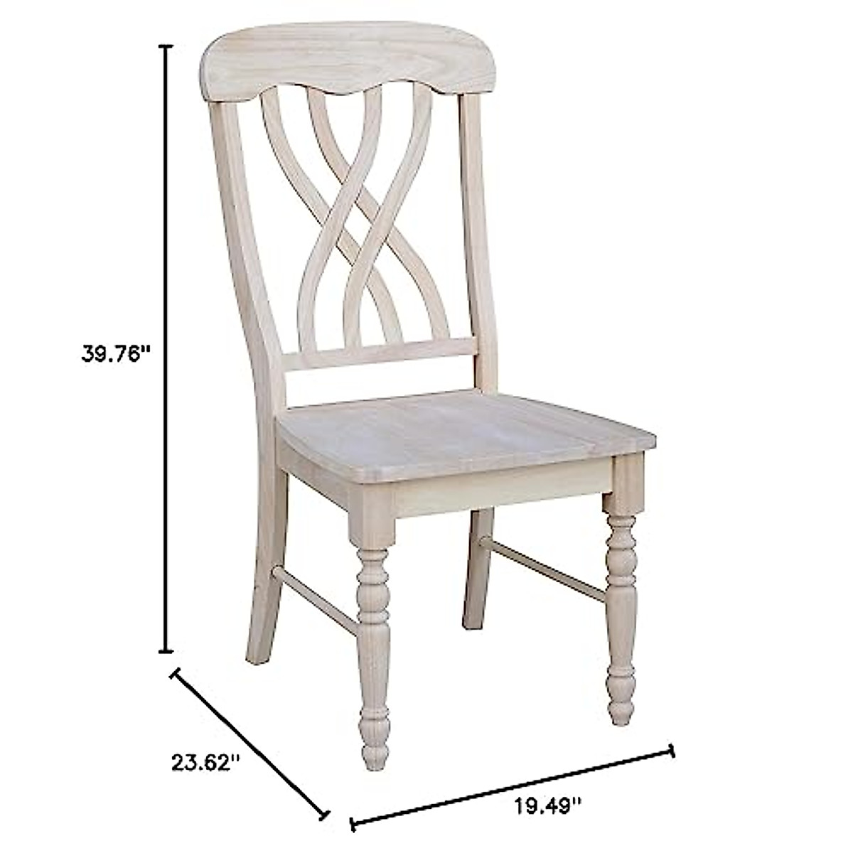 International Concepts Latticeback Chairs, Unfinished