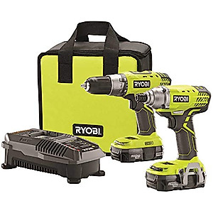 RYOBI P1832 18V One+ Handheld Drill/Driver and Impact Driver Kit (6 Piece Bundle, 1x P277 Drill / Driver, 1x P235 Impact Driver, 1x P118 Dual Chemistry Charger, 2x P102 18V Batteries, 1x Tool Bag)
