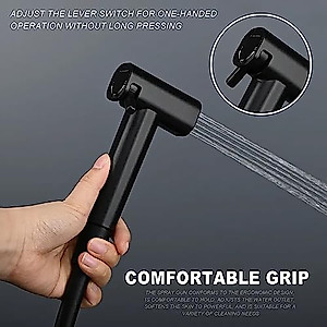 MINJING 2in1 Bidet Sprayer for Toilet with Paper Holder, Hot and Cold Brass Rough-in Valve, Stainless Steel Handheld Bidet Attachment Set for Feminine, Pets and Baby Diaper Wash