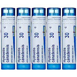 Boiron Hydratis Canadensis 30C, 5-Pack of of 80 Pellet Tubes, Homeopathic Medicine for Postnasal drip