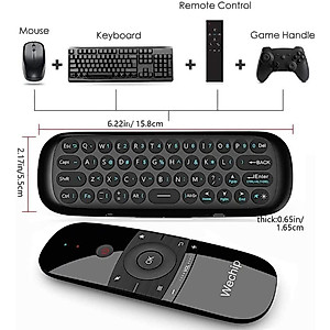 Air Remote,WeChip 2.4G Wireless Keyboard W1 Remote Control for Android TV Box/PC/Projector/HTPC/All-in-one PC and More