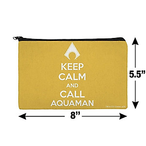 Aquaman Keep Calm and Call Pencil Pen Organizer Zipper Pouch Case