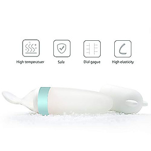 Burabi Silicone Squeeze Feeding Spoon, Baby Food Dispensing Spoon With Dust Cover, BPA Free