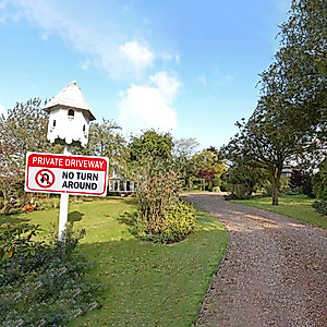 2 Pack Private Driveway, No Turn Around Sign, 14"x 7" .04" Aluminum Reflective Sign Rust Free Aluminum-UV Protected and Weatherproof