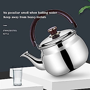 XENITE Tea Kettle Teapot Stainless Steel Boiling Water Tea Kettle Thicken Large Capacity Whistling Tea Pot Beep Reminder Teapot Suitable for Induction Cooker Tea Kettle Teapots (Size : 1.8L)