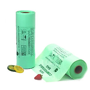 Tankon 250 Count, 15"x17", Compostable Produce Bags OR 250 Bags, 2.6 Gallon 100% Compostable Bags, 9.84 Liter, ASTM D6400 BPI & OK Compost Home Certified.