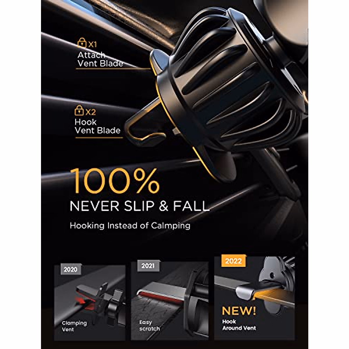 AINOPE Car Phone Holder Mount 2023 Upgrade Gravity Car Phone Mount with Newest Air Vent Clip Auto Lock Hands Free Cell Phone Holder Mount for Car Compatible for iPhone 14 Pro Max 13 12 & All Phones