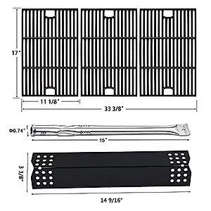 Hisencn Grill Parts Kit for Home Depot Nexgrill 6 Burner 720-0896E, 720-0896B, 720-0896C Gas Grill, Stainless Steel Grill Burners, Heat Plates Tent Shields Flame Tamers, Cooking Grates Grid