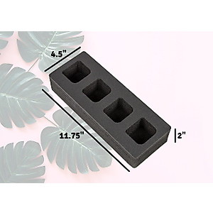 Polar Whale 2 Cocktail Capsule Drawer Organizers Tray Insert Compatible with Keurig DrinkWorks Pods for Kitchen Home Bar Party Waterproof Washable Black Foam 4 Compartment 4.5 x 11.75 Inches