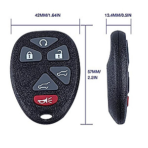 Car Keyless Entry Key Fob Replacement for 2007-2014 Escalade ESV/GMC Yukon/Chevy Suburban Tahoe Remote Control OUC60221, OUC60270 (2 Pack)