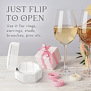 Ring Box for Wedding Ceremony, Ring Box, Wedding Ring Box, Engagement Ring Box, Velvet Ring Box, Ring Boxes, Wedding Ring Boxes for Ceremony, Double Ring Box, Velvet Ring Box Wedding (White)