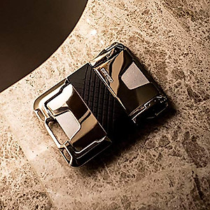 Dango Slim Minimalist Wallet for Men - RFID Blocking - Nickel Plated, Brown Rawhide/Polished Nickel