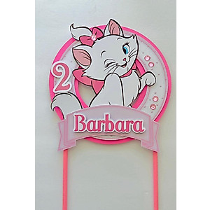 Personalized Marie the cat Themed Cake Topper