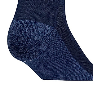 adidas Kids-Boy's/Girl's Cushioned Angle Stripe Quarter Socks (6-Pair), White/Collegiate Navy/Wonder Steel Blue, Medium