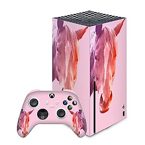 Head Case Designs Officially Licensed Mark Ashkenazi Pastel Horse Art Mix Matte Vinyl Sticker Gaming Skin Case Cover Compatible with Xbox Series X Console and Controller Bundle