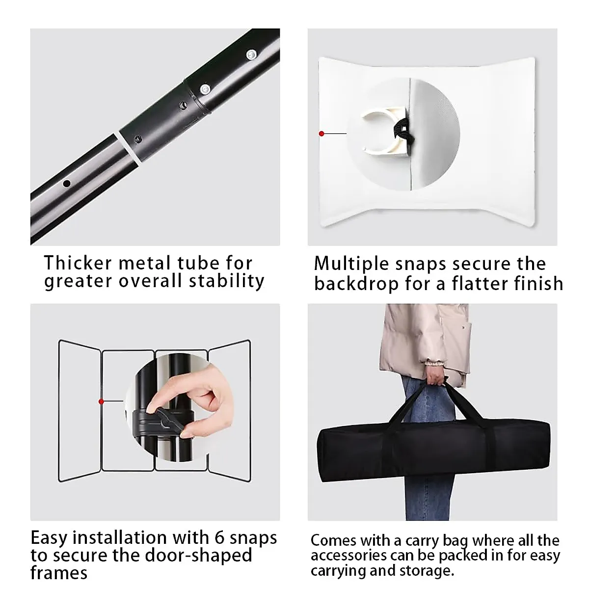 GSKAIWEN 7.87ft x 13.12ft White Screen Backdrop with Stand, Portable Large Wrinkle-Resistant Collapsible Photography Background for Photo Studio Video Shooting, Portrait Product Headshot Photography