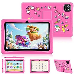Kids Tablet, Android 13 Tablet, 10 inch 4GB+64GB+512GB Expand, Parental Control, HD Eye-protection Touchscreen Display, 6000mAh Battery, Dual Camera, Bluetooth, WiFi Tableta with Kids Educational APPs