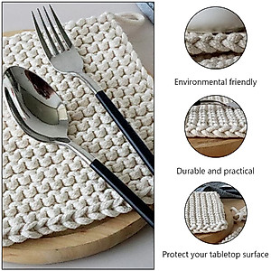 OSALADI Japanese Pot Holders Crochet Woven Hot Dishes Pans Mat Weave Cotton Trivets for Hot Dishes Hot Pot Holders （ 19CM ）