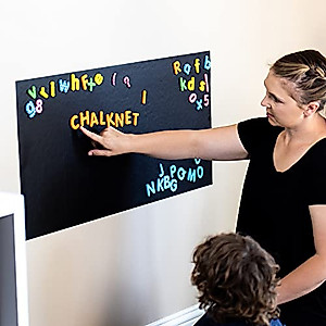 Magnetic Chalkboard Contact Paper, Self Adhesive Magnetic Wall Board Sticker, Magnetic Wallpaper for Kids Toddlers Playroom, 39" x 18"