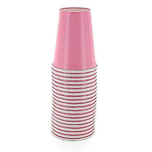 Vibrant New Pink Paper Cups (Pack of 20) - 9 oz. - Perfect for Parties, Gatherings, Picnics & Home Use