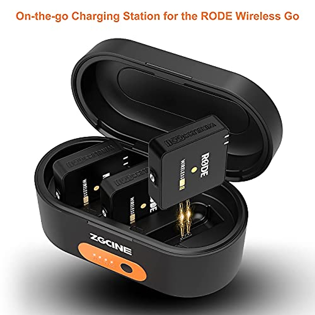 ZG-R30 Wireless Charging Case for Wireless Go ii Wireless GO Microphone System,Build-in 3400mAh Battery,Fast Charging,Compact and Portable