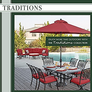 Hanover Traditions 5-Piece High-Dining Patio Set with 4 Tall Counter-Height Swivel Chairs and Rust-Free Aluminum Slat 30,000 BTU Rectangular Fire Pit Table, Modern Weather Resistant Outdoor Furniture