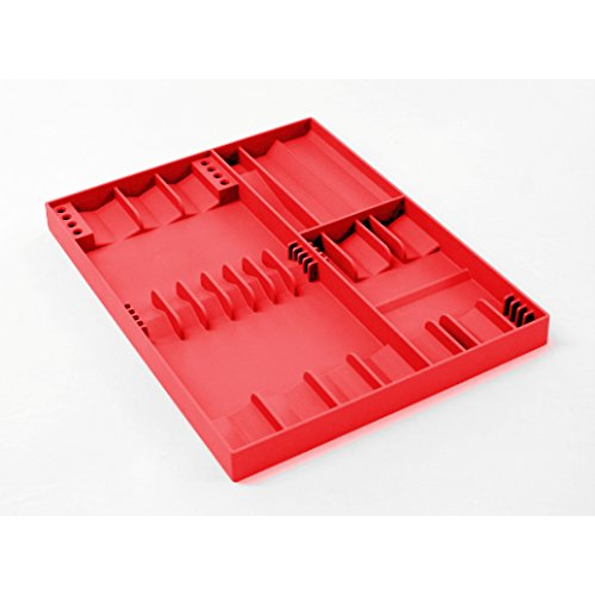 TOOL SORTER SCREWDRIVER ORGANIZER (RED) – Low Profile, Tough-Built Screwdriver Organizer for Toolbox Drawers | Holds Up To 16 Screwdrivers and 8 Bits | Unclutter your Toolbox