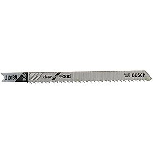 BOSCH U101BR 5-Piece 4 In. 10 TPI Reverse Pitch Clean for Wood U-shank Jig Saw Blades