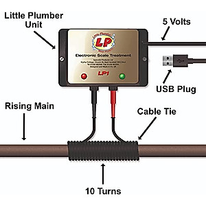 Water Softener System by Little Plumber - Whole House Descaler - No Salt Water Softener - Electronic Water Descaler - Compact, Easy to Use, One Year Guarantee