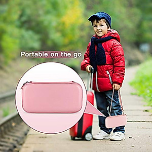Switch lite classic Case - Protective Case Compatible with Switch lite- Fits Extra Controllers and 9 NDS Cards slot- Includes Accessories Pouch and Shoulder strap Cute Switch lite Case（Sakura pink）