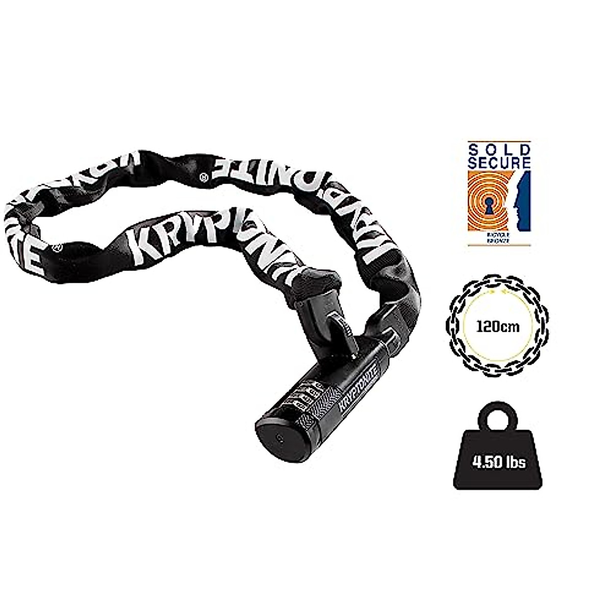 Kryptonite Keeper 712 Combo Bike Chain Lock, 4 Feet Long 7mm Steel Chain Heavy Duty Anti-Theft Bicycle Chain Lock, 4-Digit Resettable Combination Lock for E-Bike Scooter Road Mountain Bikes