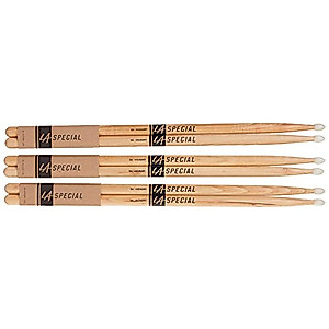 promark LA Specials - 5A Drumsticks - Drum Sticks Set for Acoustic Drums or Electronic Drums - Oval Nylon Tip - Hickory Drum Sticks - Consistent Weight and Pitch - Made in the USA - 3 Pairs
