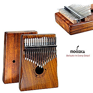Moozica 17 Keys Kalimba Marimba, Solid Koa Wood Professional Thumb Piano Musical Instrument (Koa-K17K)