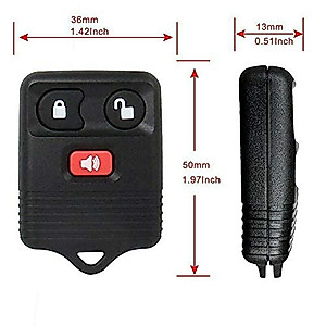 CENTAURUS Car Key Fob (Set of 2) Keyless Entry Remote 3 Button Replacement for 1998-2016 F150 F250 F350 - CWTWB1U331, CWTWB1U212, CWTWB1U345, GQ43VT11T Black