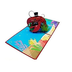 ETA 3D Mr. Lobster Pop Up Card, 3D Animal Pop Up Card, Nature Card, Pop up Card for Lobster Lover, Father Day, Pop Up Card, Birthday Card for Dad, Husband, Son, Any Occasions, A31