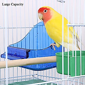 Large Capacity Bird Cage Feeder Parret Hanging Seed Feeder Box Bird Dishes Cage Bowl for Cage