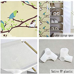 DINGZZ Shoe Rack, Double Door Oxford Cloth Washable Dustproof Shoe Rack Shoe, 60X30X97CM