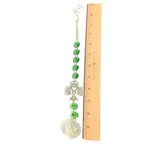 Mystic Celt Treasures- IRISH SHAMROCK SUNCATCHER -12" Irish Suncatcher, USA Handmade, Gift Wrapped, Irish, Shamrock, Ireland, Hearts, Emerald, Clover, Gift