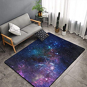 NiYoung Blue Purple Galaxy Kitchen Rug, Bedroom Living Room Kitchen Rug, Doormat Floor Mat Nursery Rugs, Kids Children Play Mat Bath Mat, Throw Rugs Runner Exercise Mat