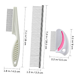 3pcs Pet Grooming Comb Set Combs Grooming Kit Dog Eye Wipes Angel Eyes for Dogs Grooming Comb Kit for Pets Tear Stain Remover Comb Cat Comb Cat Grooming Comb Dog Brush Plastic Balacoo