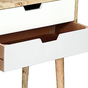 Side Table with Drawers, Furniture Small Space, Modern nightstand end Table, Bedside Cabinet 18.5"x13.8"x23.2" Solid Mango Wood Suitable for Living Room, Bedroom Bedside.