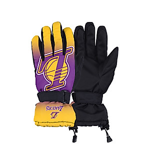 FOCO NBA Los Angeles Lakers Gradient Big Logo Insulated Winter Ski GovesGradient Big Logo Insulated Winter Ski Goves, Gradient Print, S/M