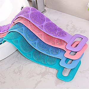INGVY Dry Brushing Body Brush Body Sponge Silicone Brushes Bath Towels Body Scrubber Rubbing Back Peeling Massage Shower Extended Scrubber Skin Clean Brushes (Color : Green)