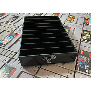 Collector Craft Black Game Organizer Compatible with Nintendo SNES Cartridge, Dust Cover, Cartridge Holder, Super Nintendo Entertainment System