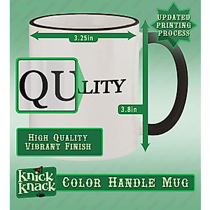 #sleighing - 11oz Colored Handle and Rim Coffee Mug, Black
