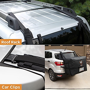 Rightline Gear Waterproof Rear Car Cargo Carrier Bag, Attaches With Or Without Roof Rack, 13 Cubic Feet, Black